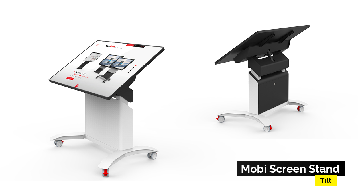 Height adjustable low cost screen stand - TeamMate Mobi